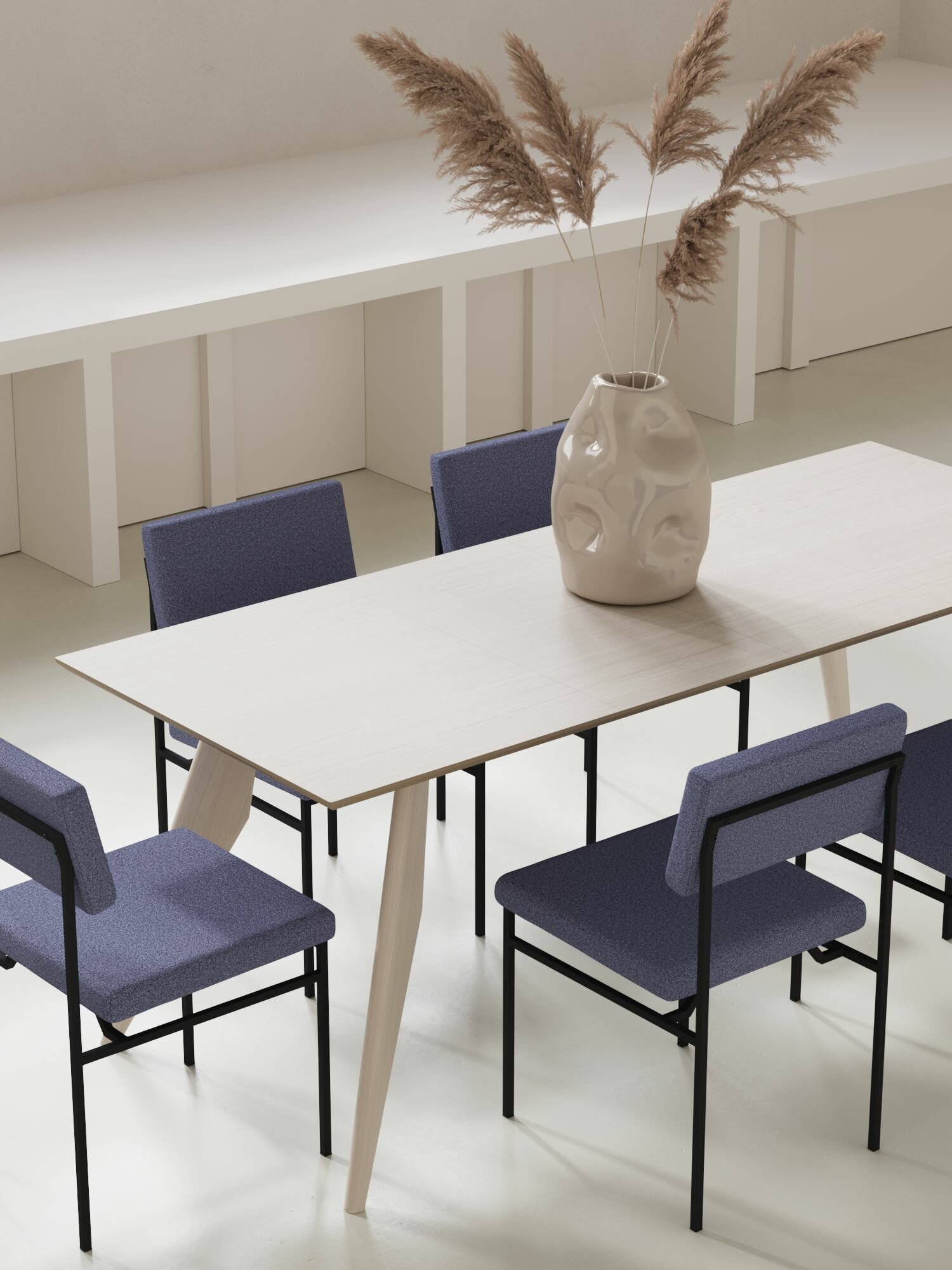 Стулья мягкие Mark со спинкой, металлический каркас, цвет синий