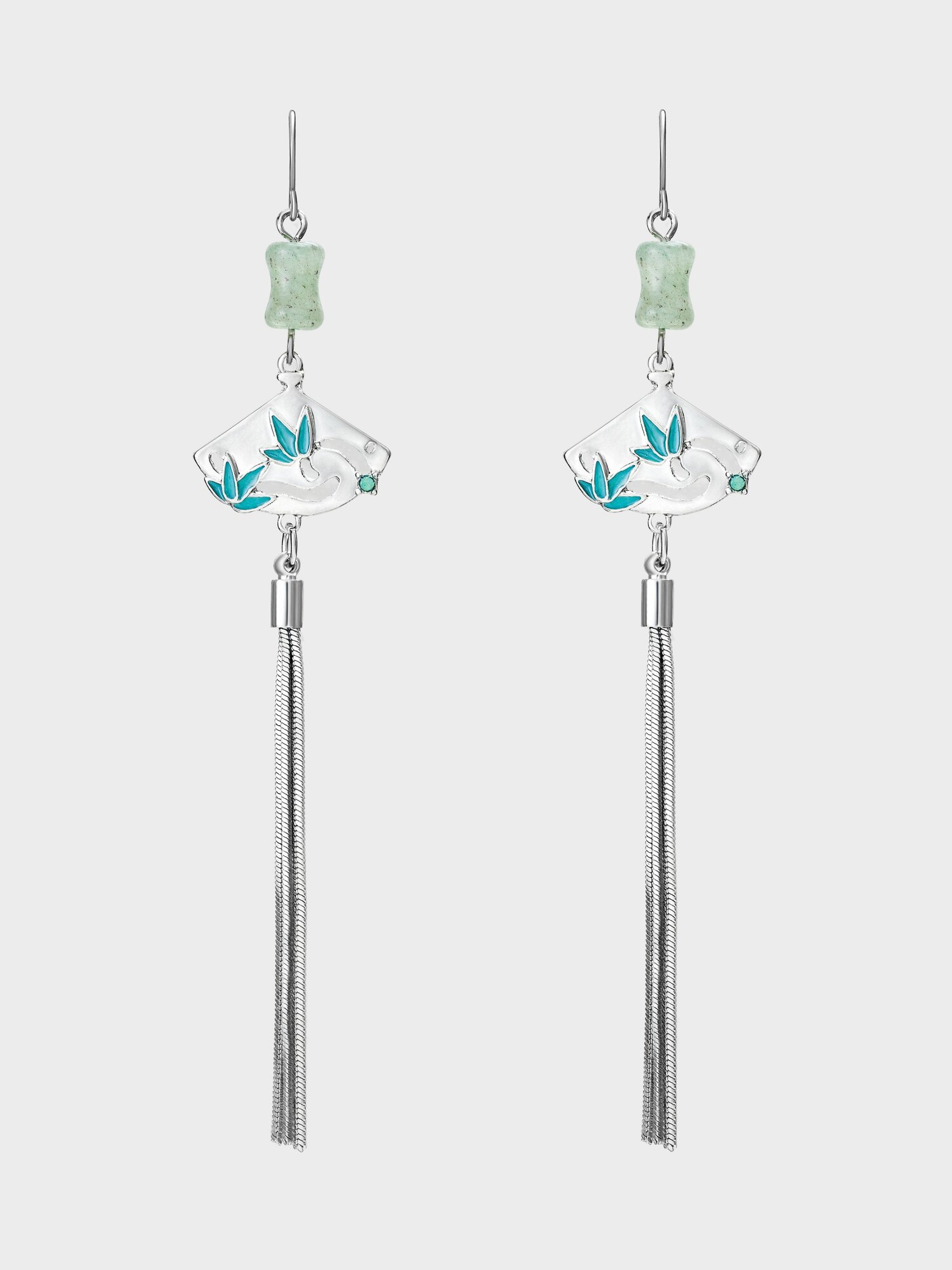 Серьги, металл, эмаль, искусственный камень, стекло