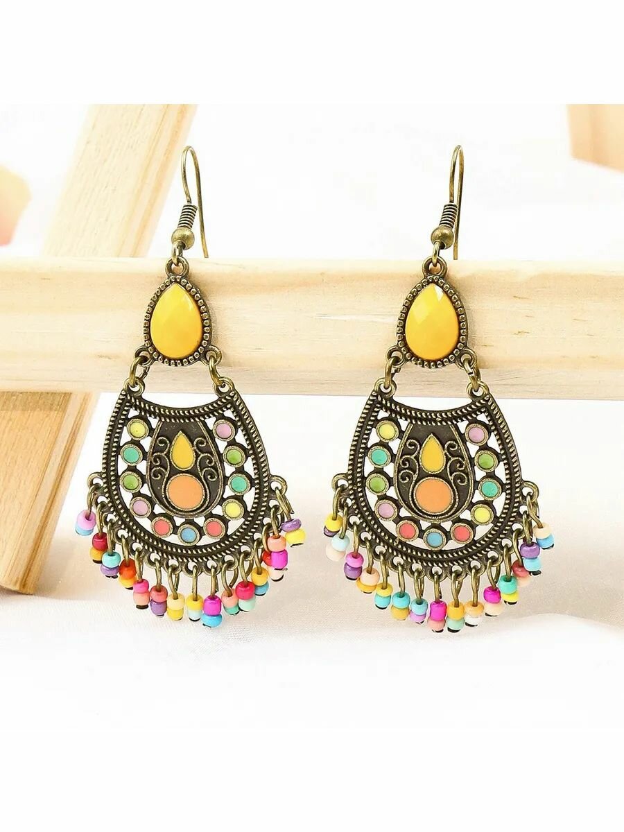 Серьги, эмаль, бирюза синтетическая