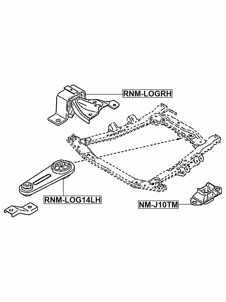 Подушка двигателя задняя RENAULT RNM-LOG14LH FEBEST.