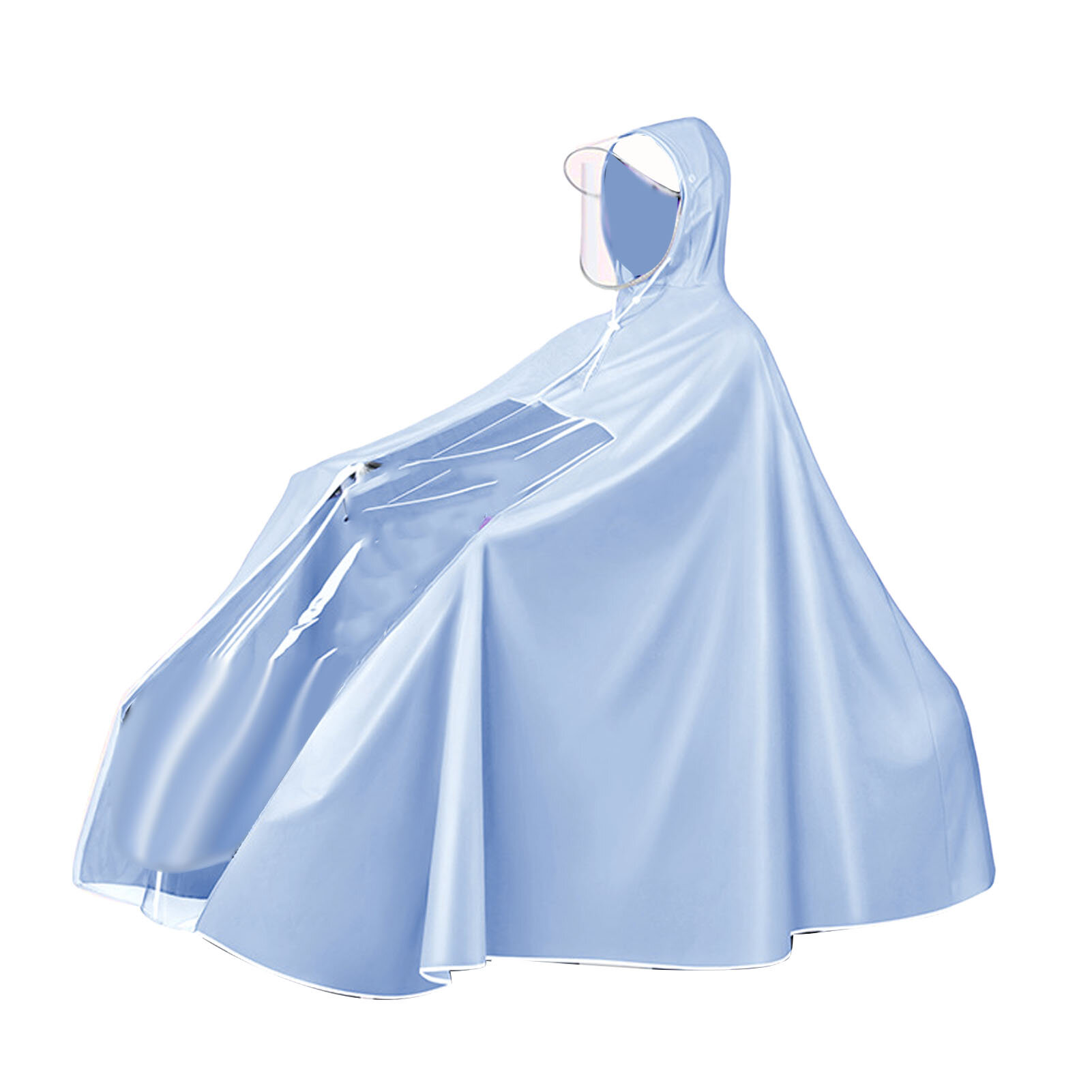 Дождевик для электровелосипеда 3XL, водонепроницаемый, многоразовый, длинный, с капюшоном, для езды на велосипеде, синий