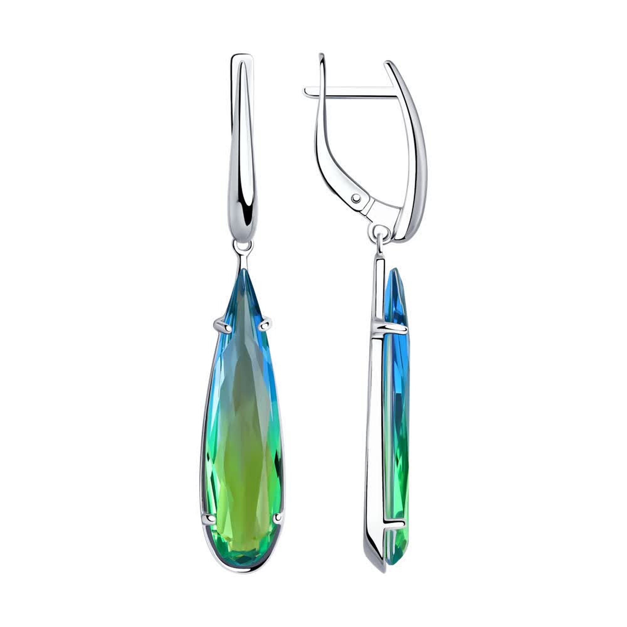 Серьги Diamant online, серебро, 925 проба, родирование, ситалл