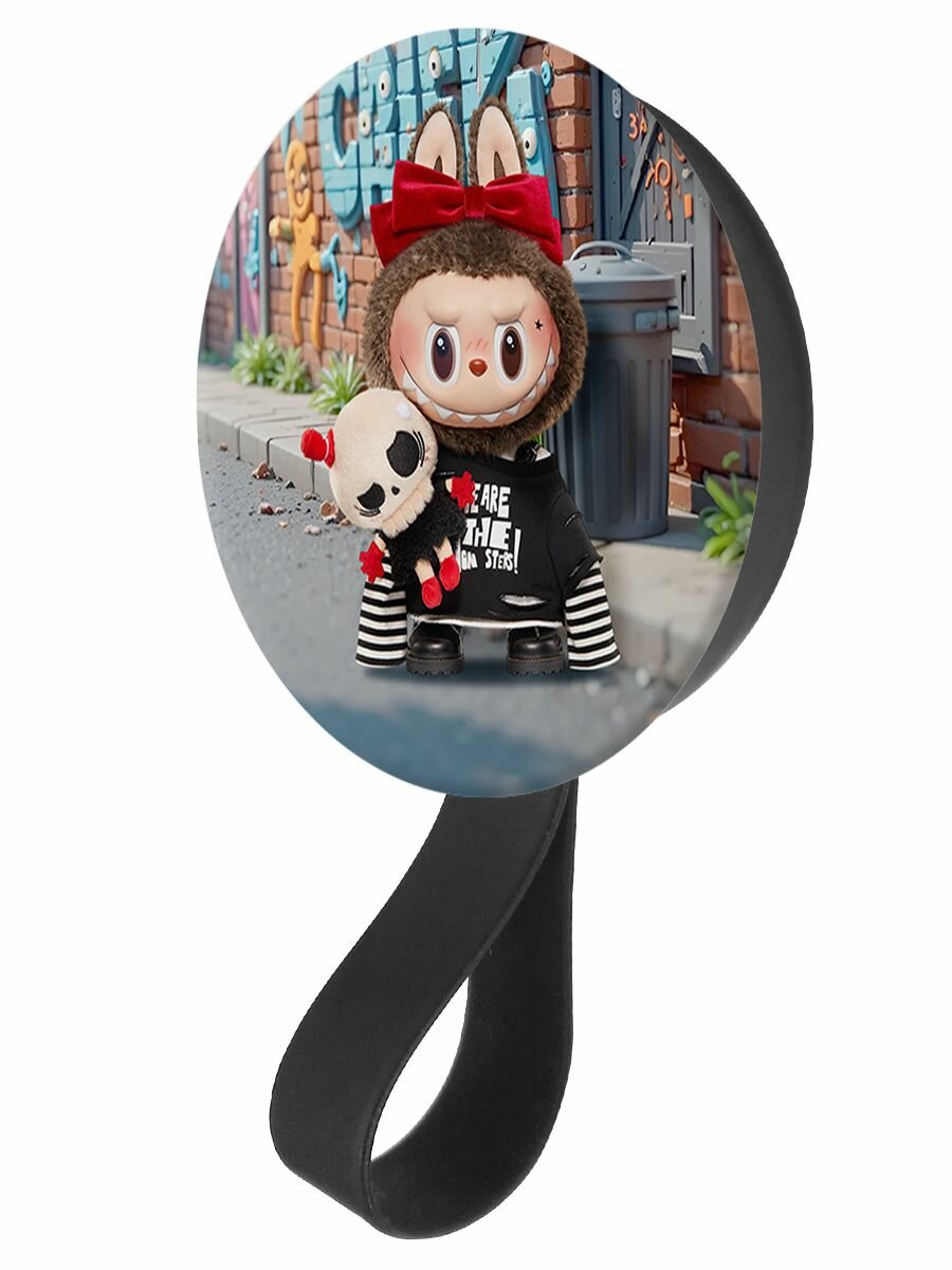 Кольцо-держатель с зеркалом Krutoff для телефона Лабубу Поймай меня