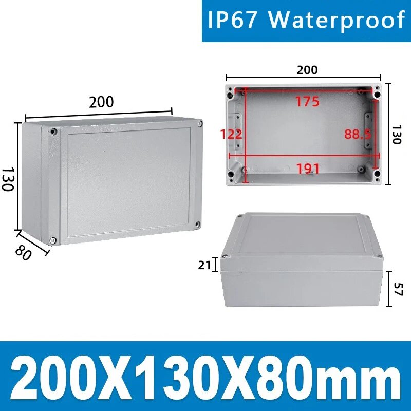 Взрывозащищённый алюминиевый корпус IP67 FA12 200x130x75mm