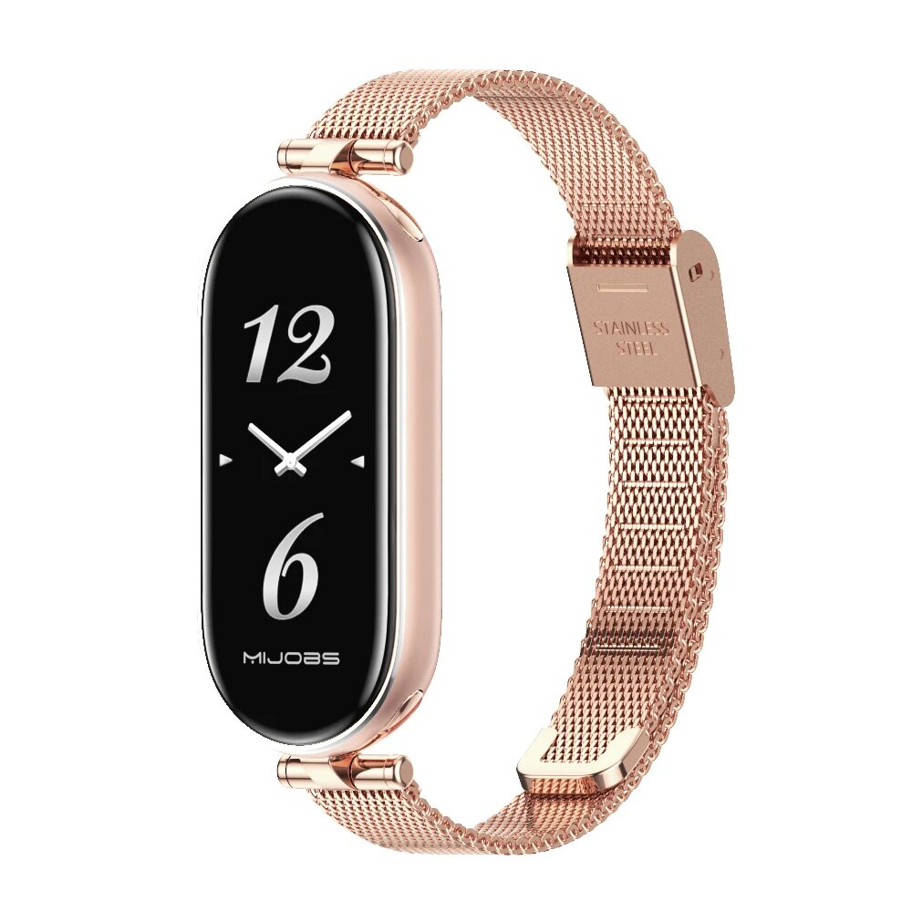 Mijobs Mi Band 7-10 Ремешок Milanese Rose Gold бежевый
