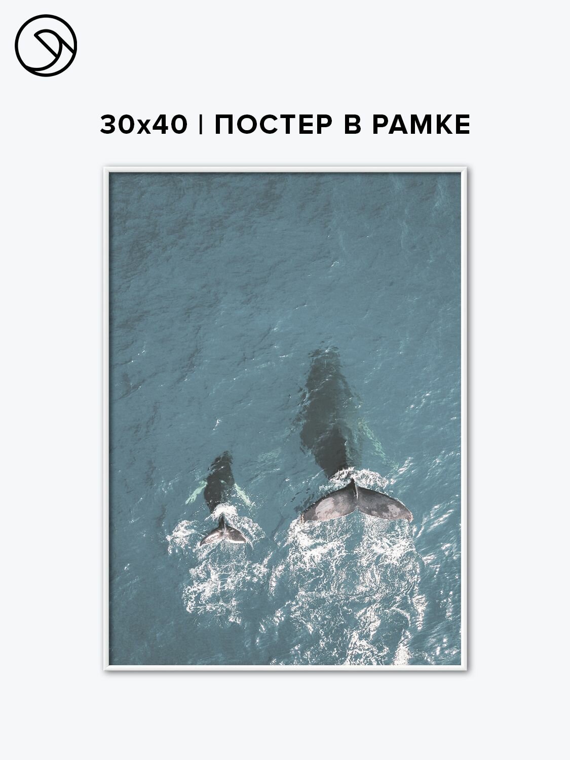 Постер 30х40 в рамке Postermarkt Киты