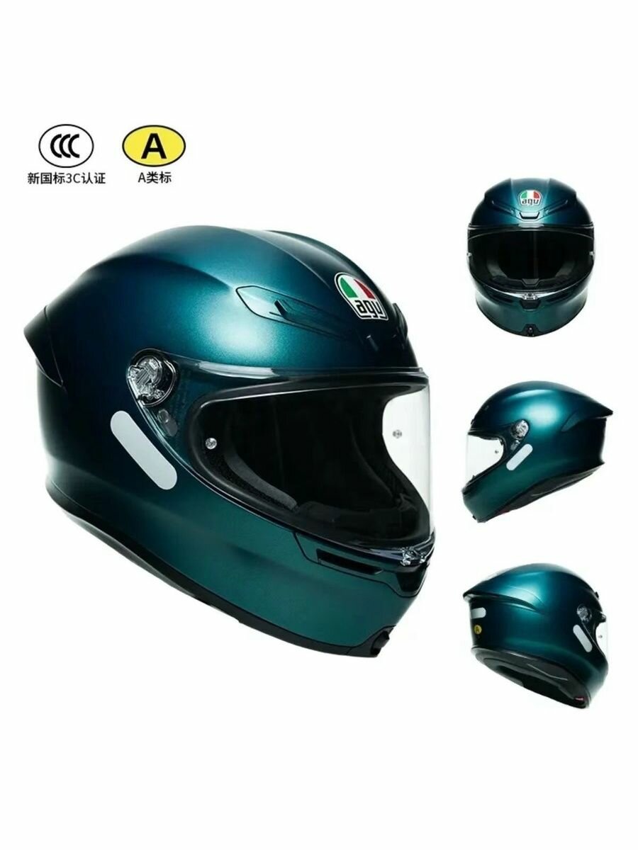 Мотоциклетный шлем AGV-K6S, цвет: зеленый, размер: M код