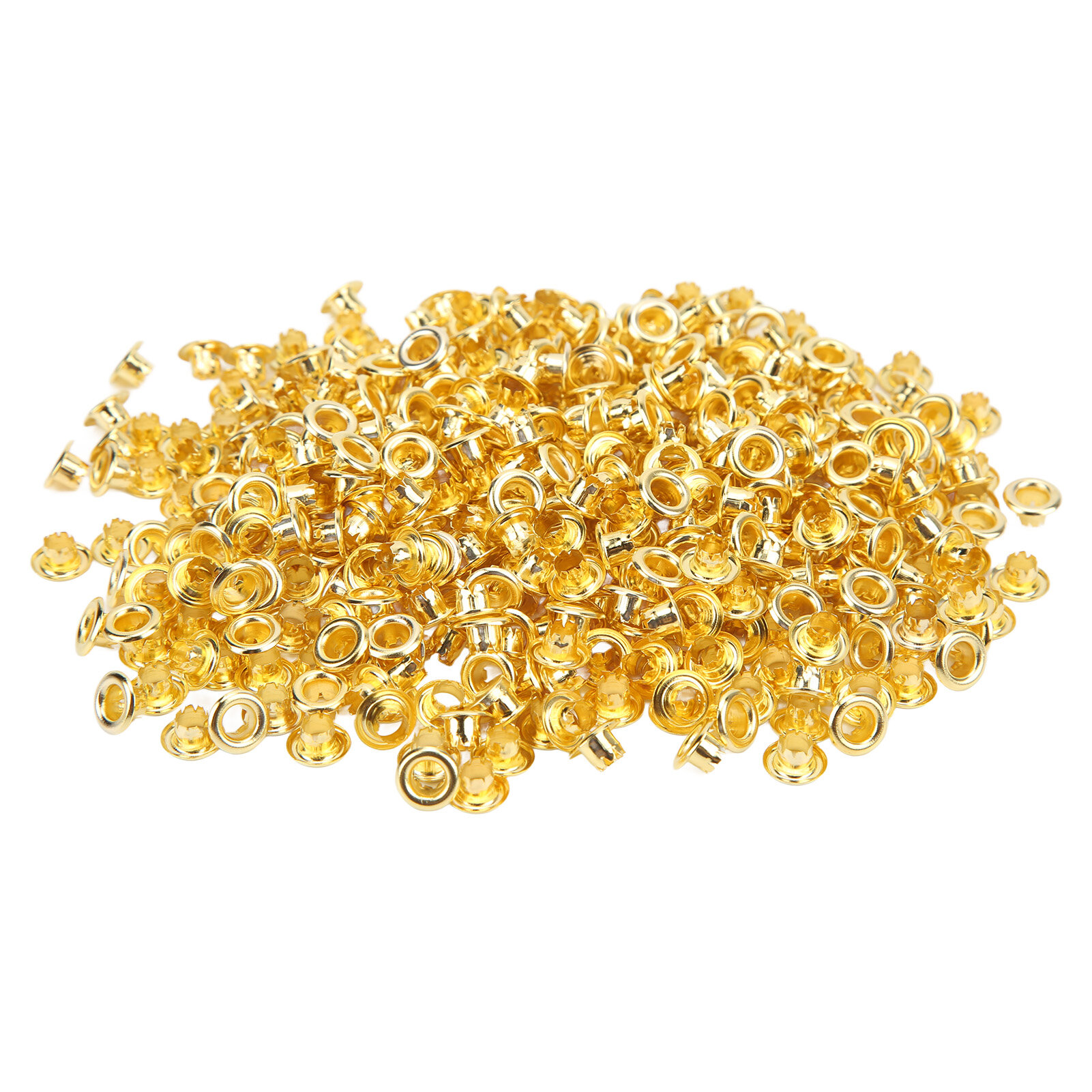 500 шт. Металлические люверсы, прочные, качественное исполнение, хорошая прочность, люверсы для дизайна багажа, обуви, шляп, золотистые