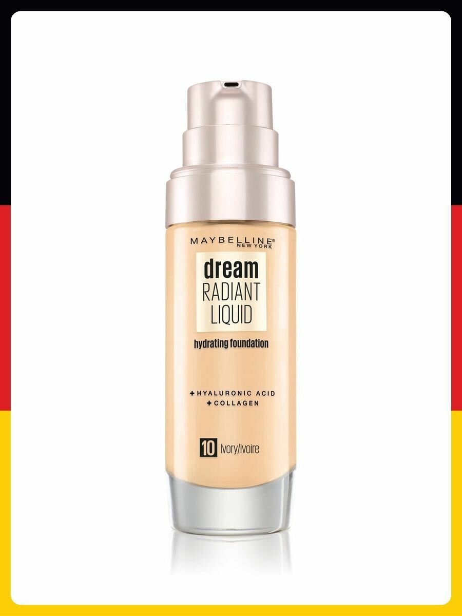 Тональная основа Maybelline New York Dream Radiant Liquid 10 Ivory, 30 мл
