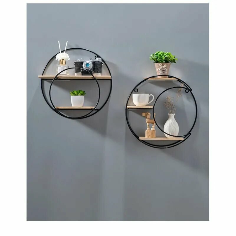 Настенная полка, без перфорации, скандинавский стиль, золотая, 29x10x33 см