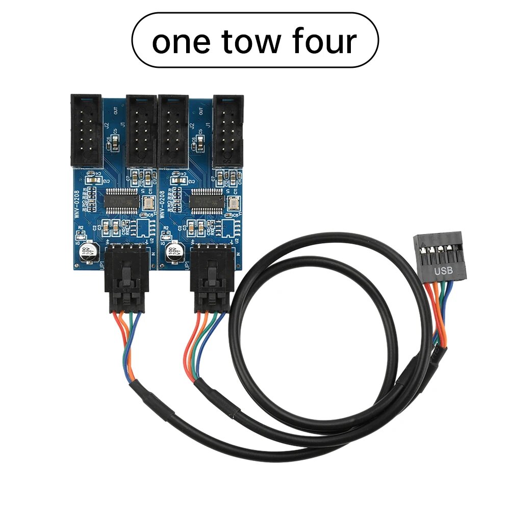 9-контактный разветвитель USB2.0, материнская плата, 1-2/4 гнездовой удлинитель-разветвитель, кабель-адаптер, 9-контактные разъемы USB-концентратора для настольного компьютера