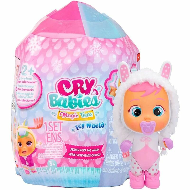 IMC Toys Cry Babies Magic Tears ICY World Keep Me Warm Series Coney Плачущая интерактивная игрушка-кукла, проливающая слезы, поставляется с теплой одеждой8