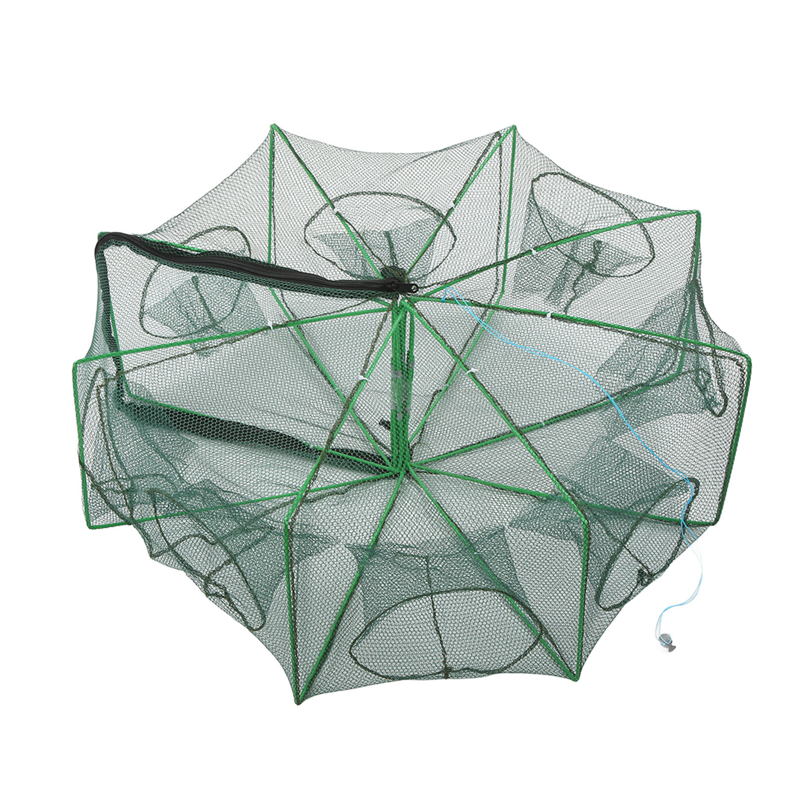 Portable Folded Fishing Net 8 Holes Automatic Crab Trap Cage Fish Accessories
