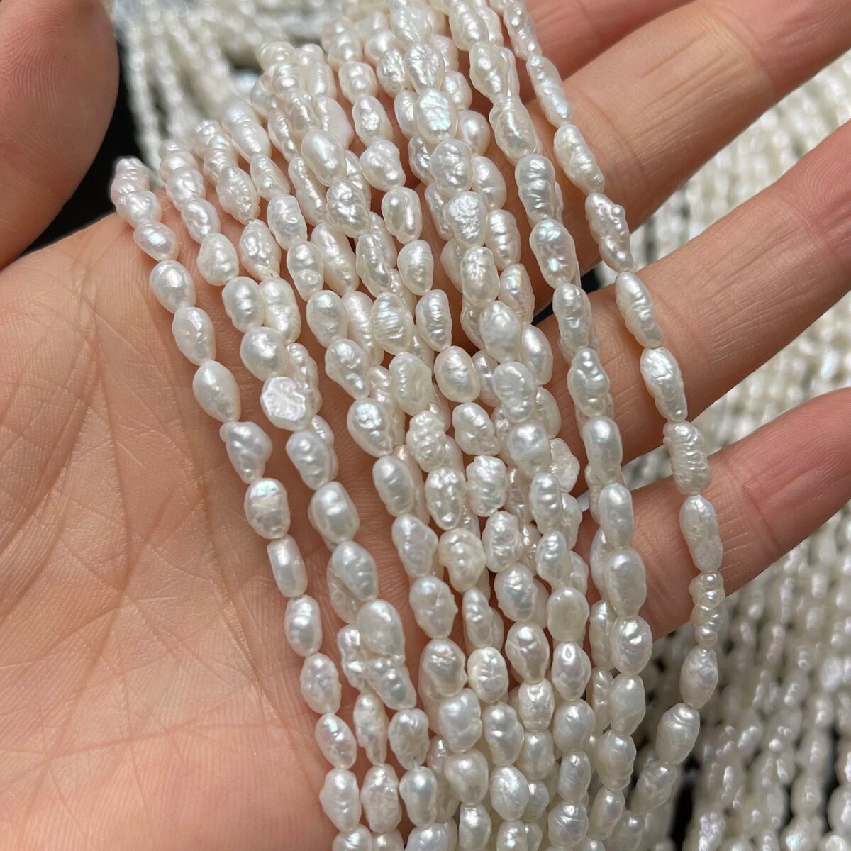 Белый жемчуг, натуральный пресноводный жемчуг неправильной формы 5-6 мм для изготовления ювелирных изделий, ожерелье, серьги, браслет, аксессуар, длина 36 см