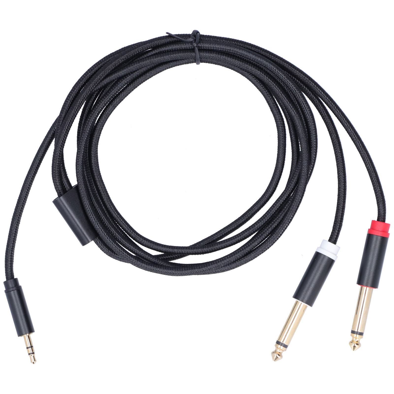 3683 Адаптер кабель хлопка тканая сетка от 3,5 мм с двойным 6,35 мм адаптер звуковой настройки кабель 2/6,6 фута