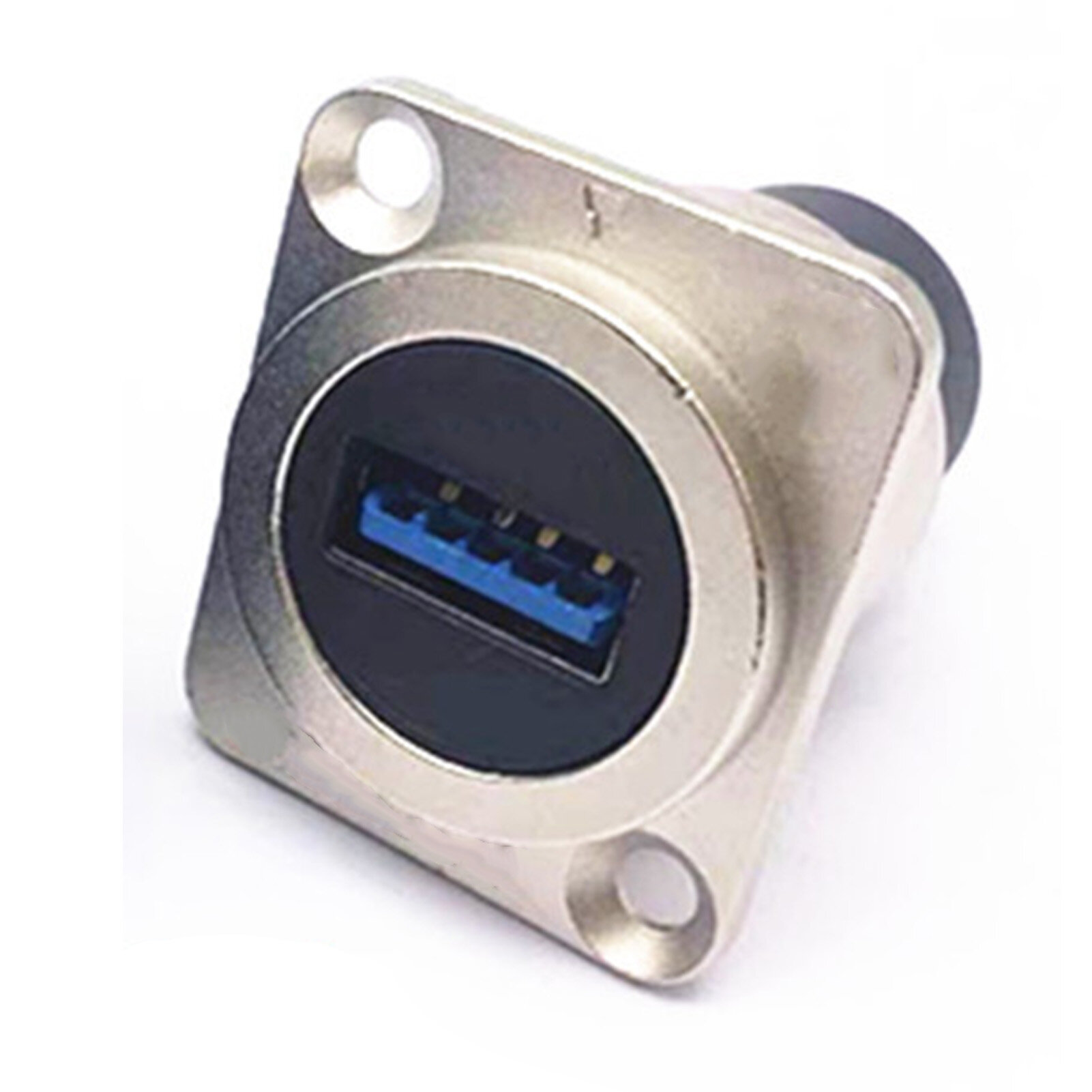 Панельный разъем USB 3.0 «мама-мама» для стабильной передачи данных, D-образный USB-разъем для панели шкафа 86, серебристый корпус.