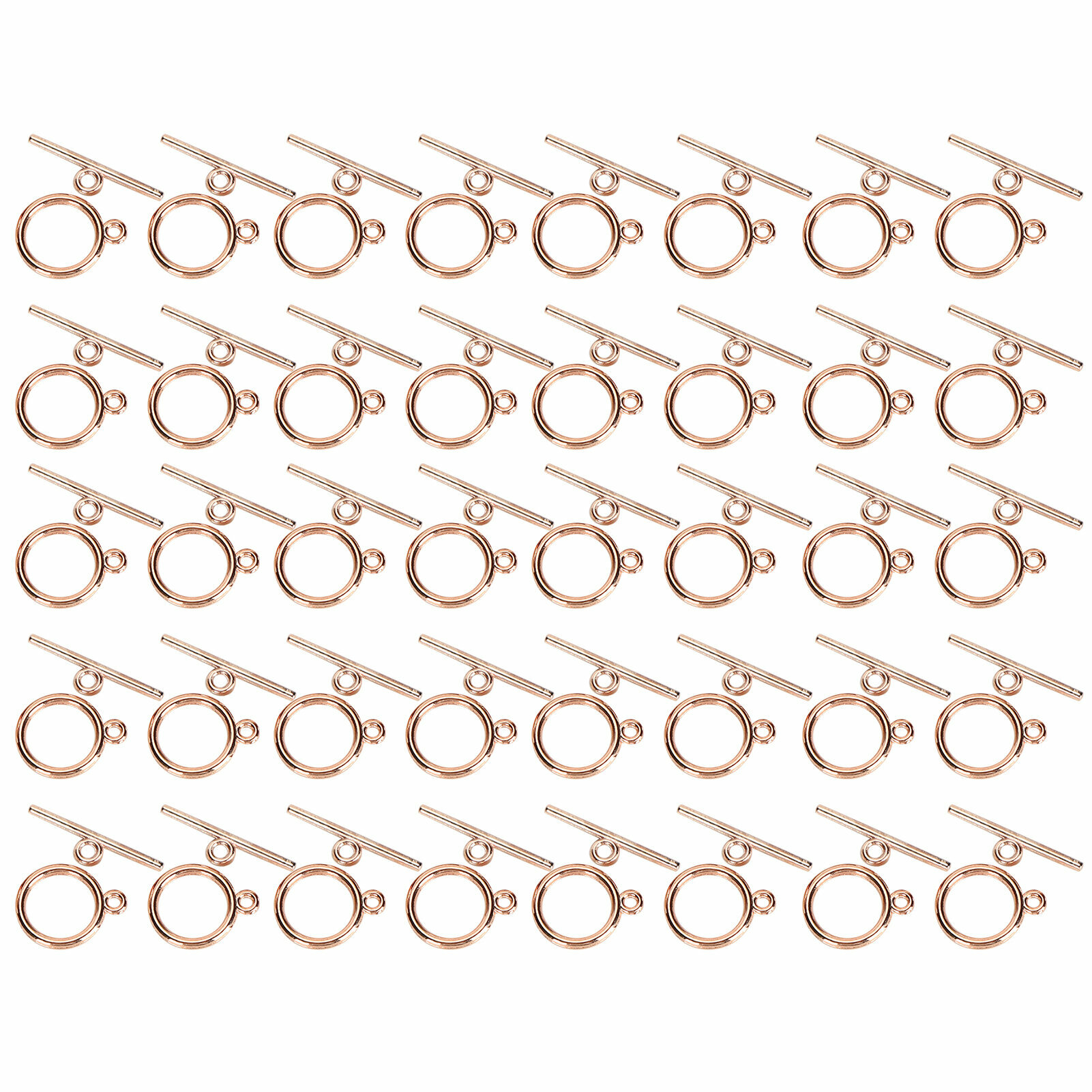 40 комплектов застежек-пряжек из сплава для самостоятельного изготовления украшений, браслетов и ожерелий, аксессуары для изготовления ювелирных изделий, цвет розовое золото.