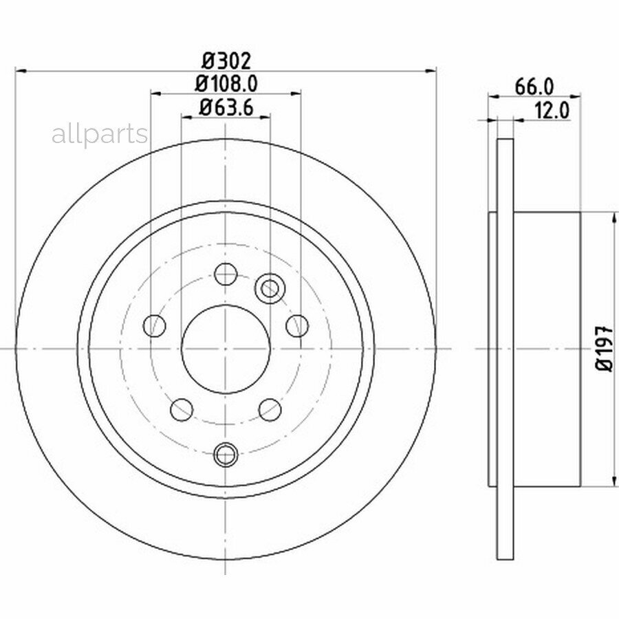 BEHR-HELLA 8DD355118-911 Тормозной диск с покрытием PRO LAND ROVER FREELANDER 2 (FA_)
