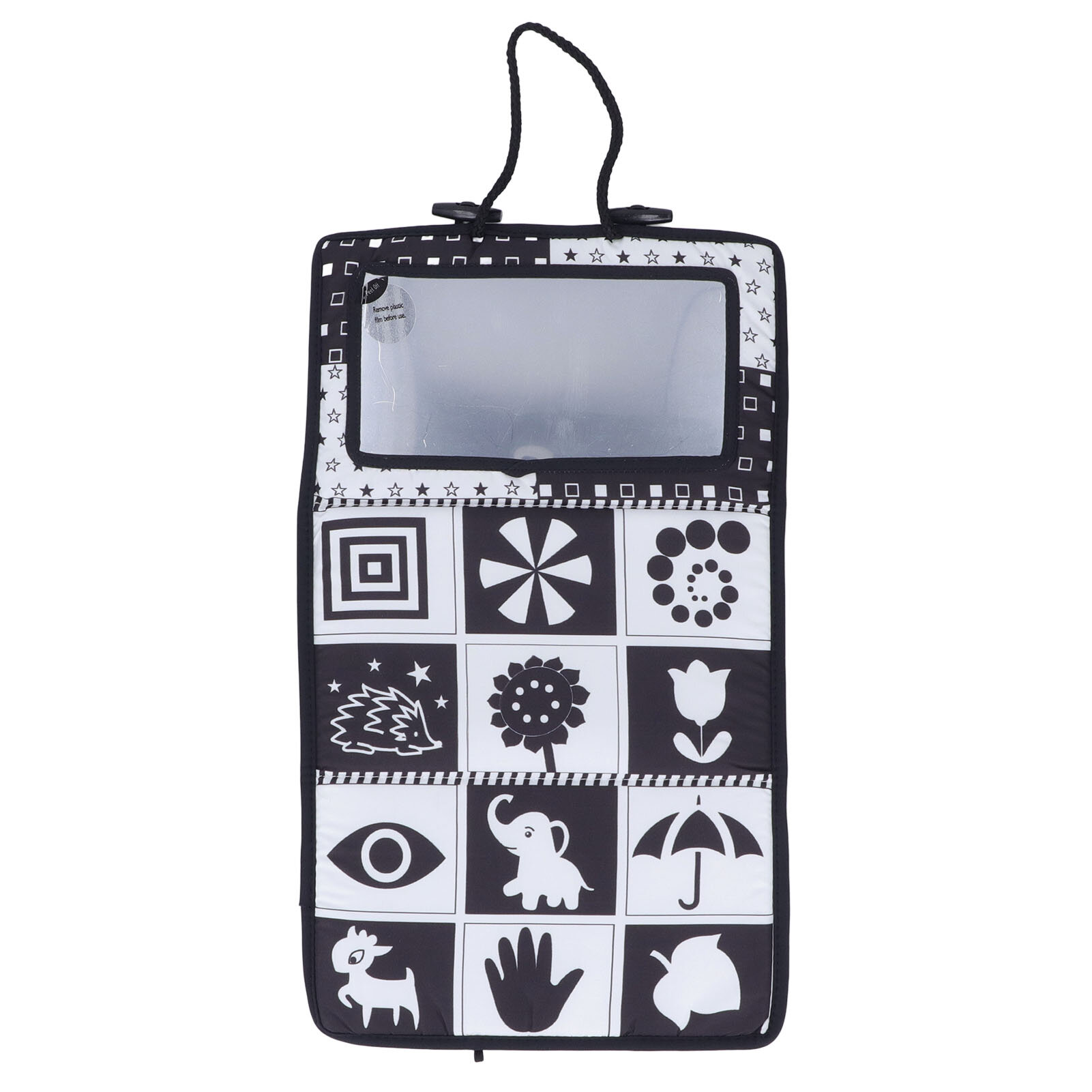 Детское зеркало, складная игрушка с разными узорами, высококонтрастная мягкая тканевая книга, подвесная игрушка для автомобиля, черный, белый цвет