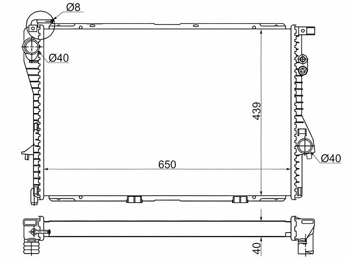 Радиатор охлаждения двигателя для БМВ 520i арт BW000597 SAT