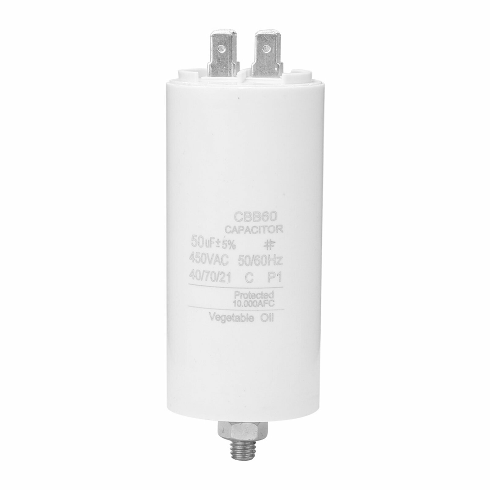 Конденсатор для двигателя CBB60 450 В 50 мкФ с винтовой гайкой для замены в стиральной машине, прочный и высокопроизводительный
