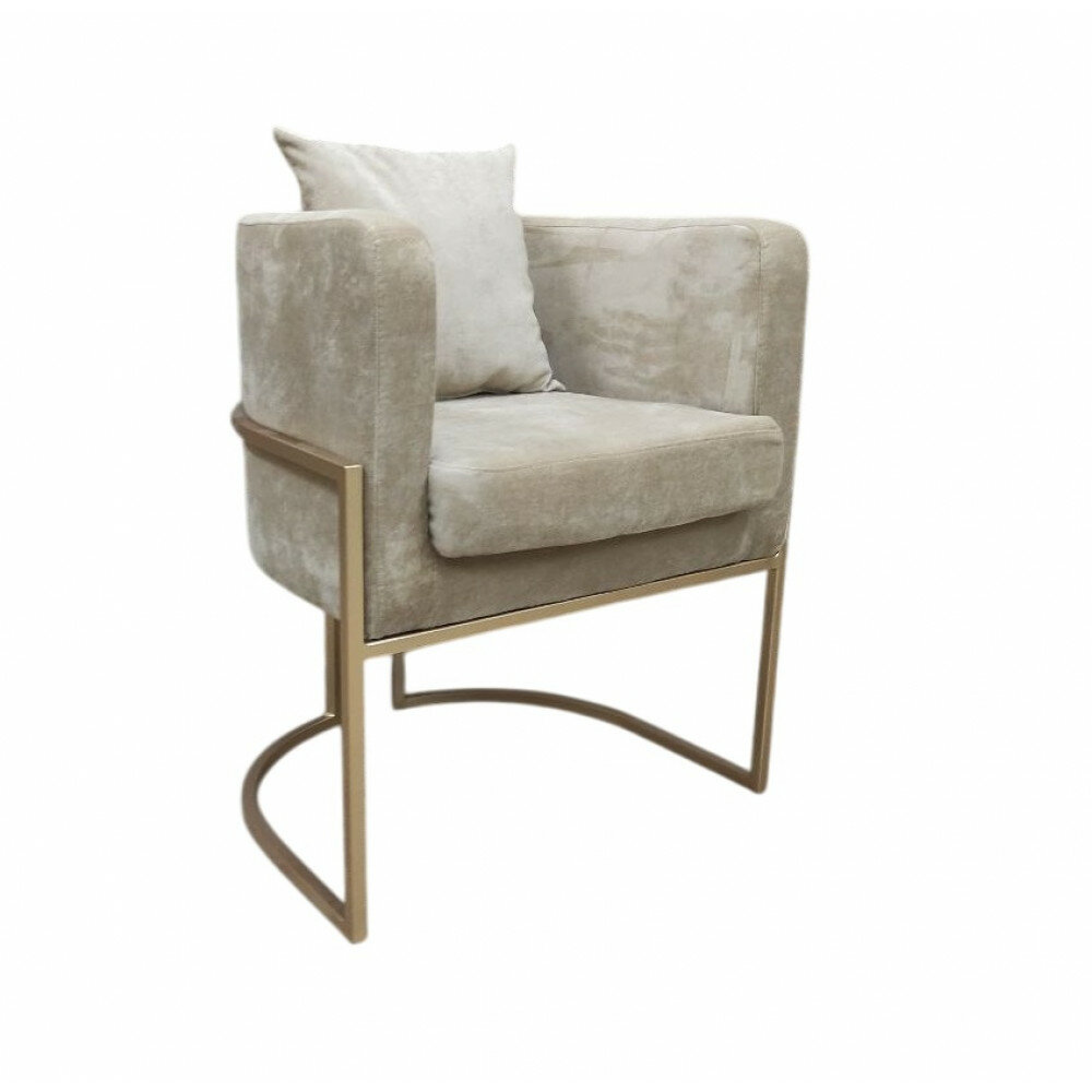 (tren-k-c110) Кресло Тренд, подушка-1шт, текстиль цвет бежевый