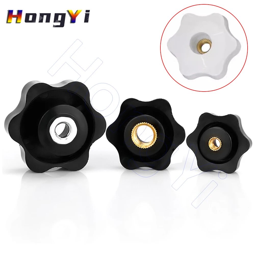 Ручные гайки слива M4-M12 черные/белые M8xD48mm (2PCS), Black