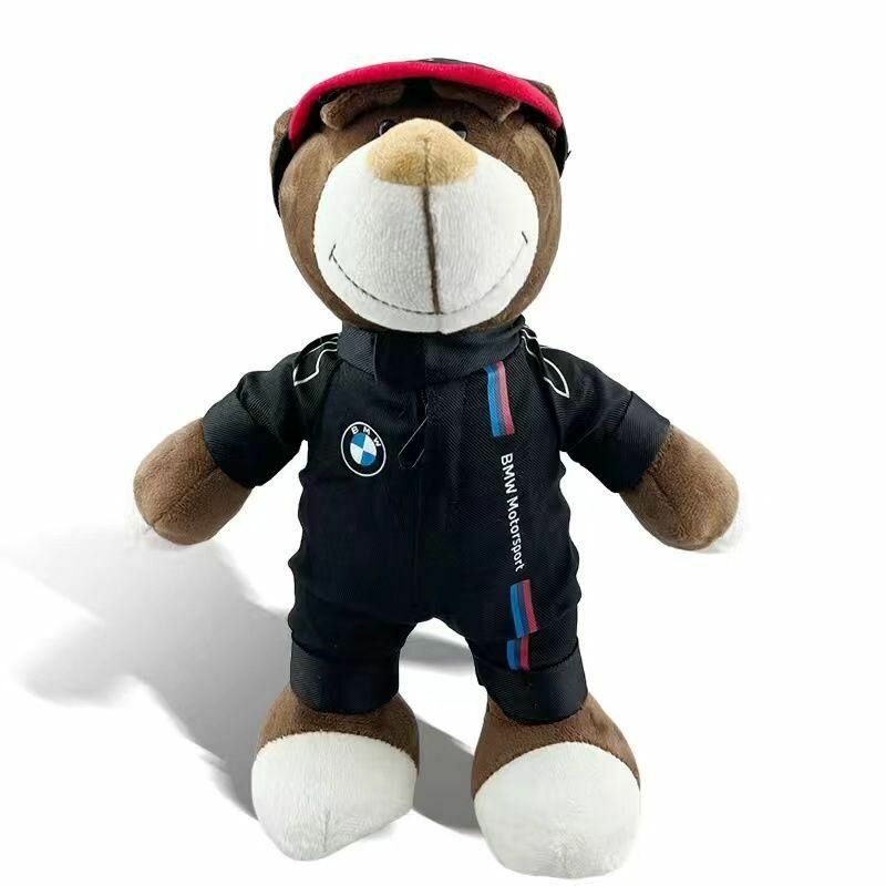 Плюшевый мишка BMW Motorsport в черном гоночном комбинезоне – мягкая игрушка для детей и автолюбителей