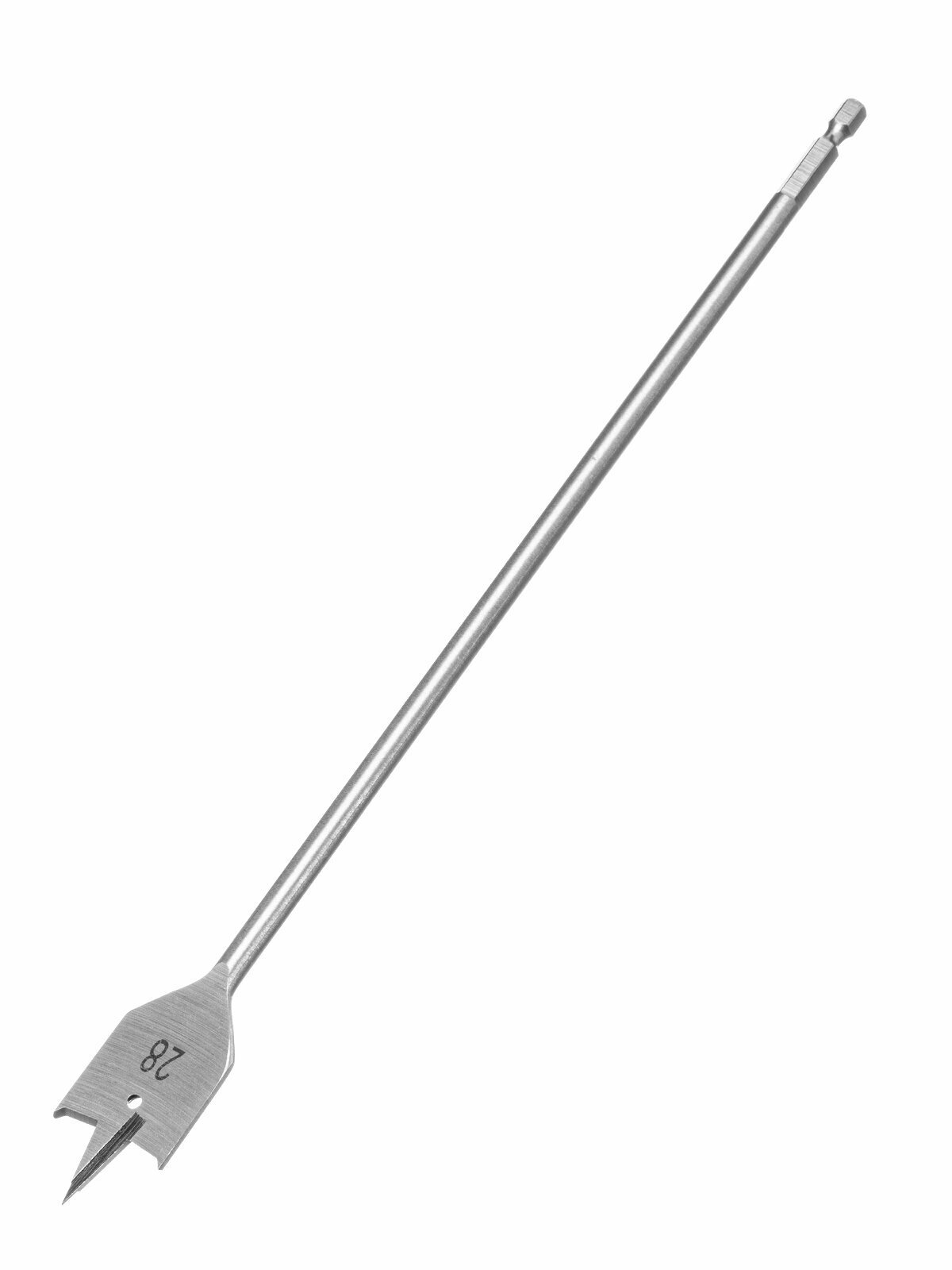 Сверло по дереву перьевое удлиненное Matrix, 28 х 300 мм, 6-гранный хвостовик, сталь 45, перовое 704028