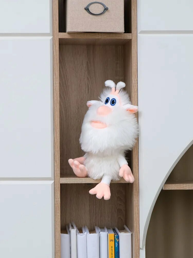 Мягкая игрушка "Буба", плюш, ручная работа, 30см, цвет белый/бежевый