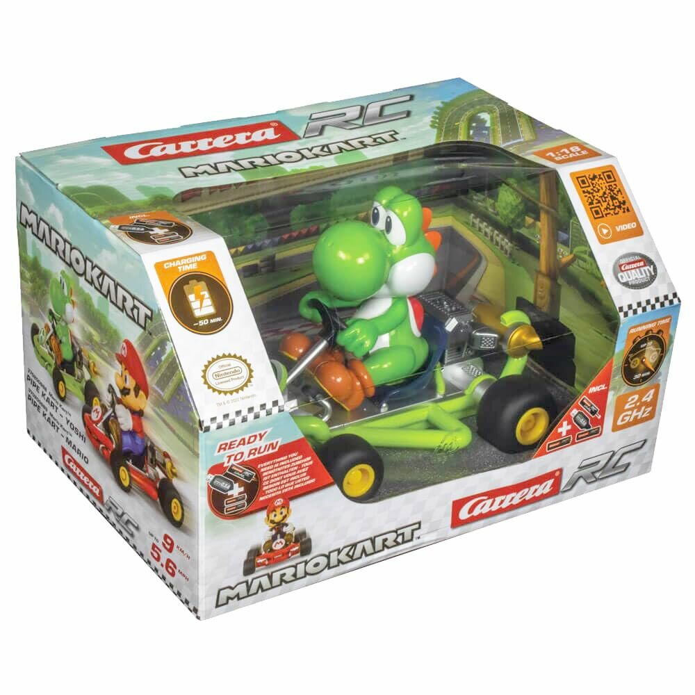 Mario Kart Carrera RC 2.4GHz Yoshi / радиоуправляемый, Подходит для детей старше 6 лет, Супер Марио