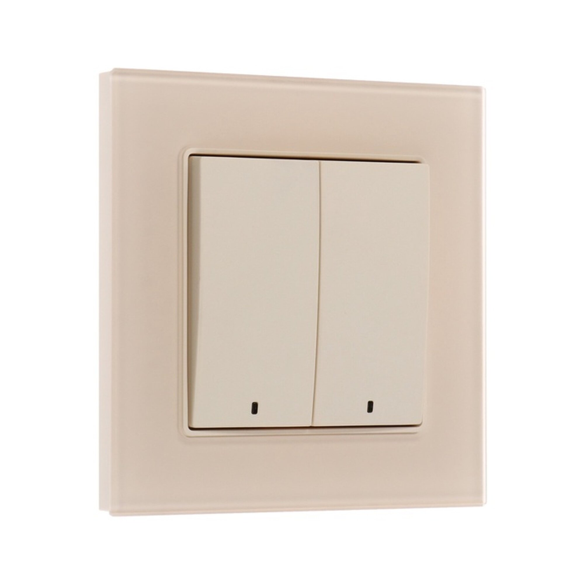Выключатель TOT Matte Glass, 10 А, 2 кл, с подсветкой, скрытый, стекло, бежевый