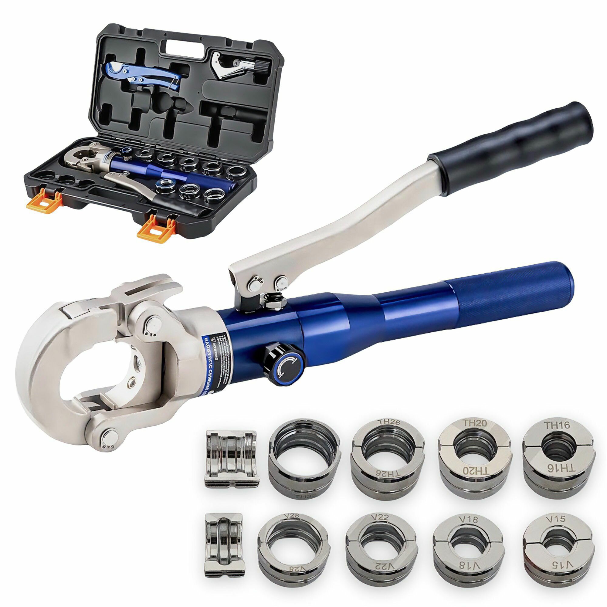 Пресс клещи гидравлические сантехнический инструмент для труб из меди нержавейки металлопластика профиль TH-V