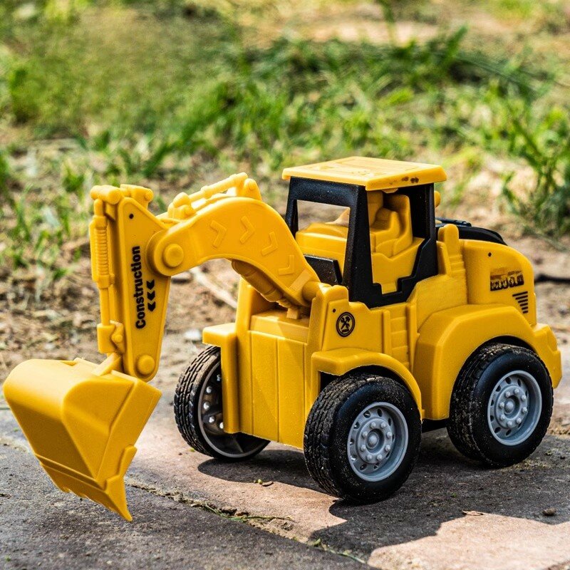 Игровой набор для малышей инерционный экскаватор и бульдозер с рукоятью для раннего развития навыков средний экскаватор