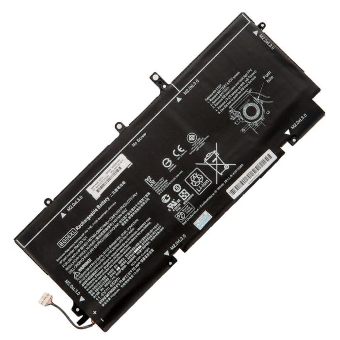 Аккумулятор для HP (BG06XL) EliteBook 1040 G3, 45Wh, 11.4V