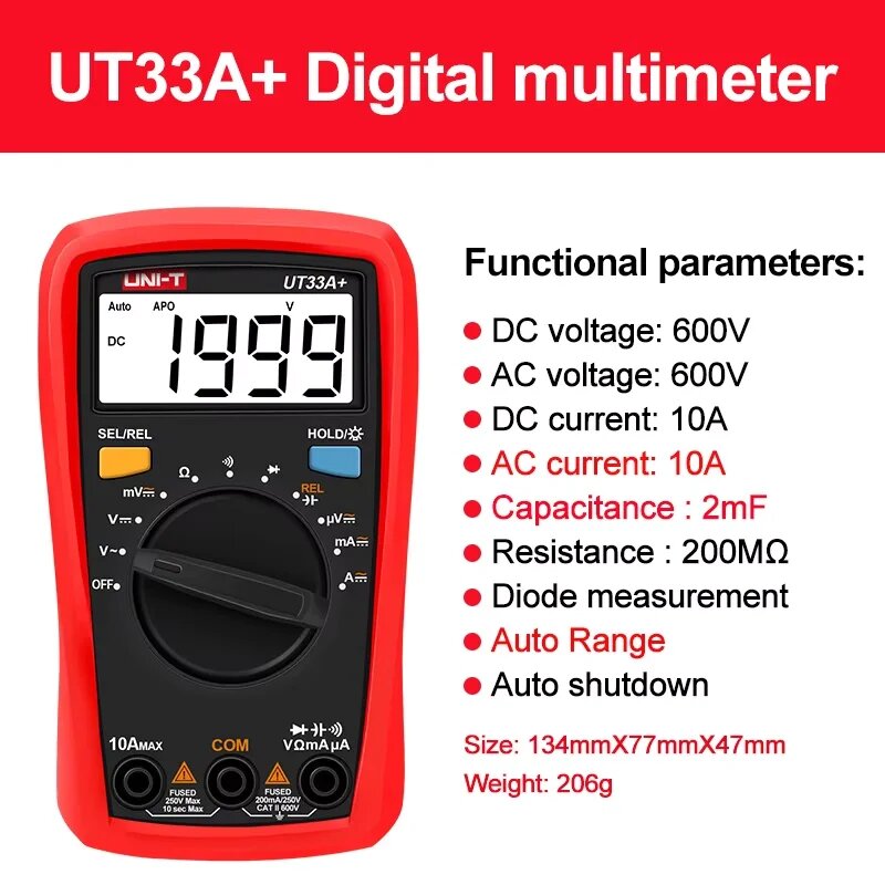 UNI-T UT33A+ цифровой мультиметр UT33APLUS