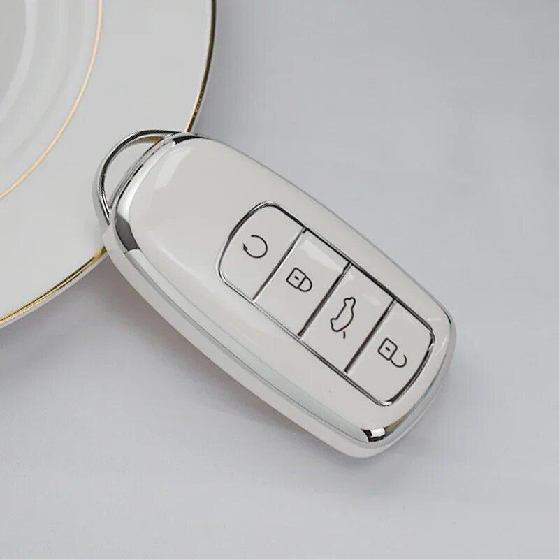 Чехол для автомобильного ключа для Chery Tiggo 7 Pro 8 PLUS Arrizo 5 Tiggo 8 Pro Silver Line White