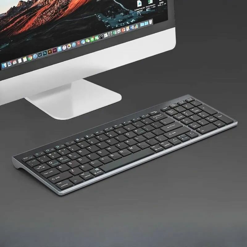 Клавиатура беспроводная Бесшумная клавиатура USB Bluetooth, Ore Grey
