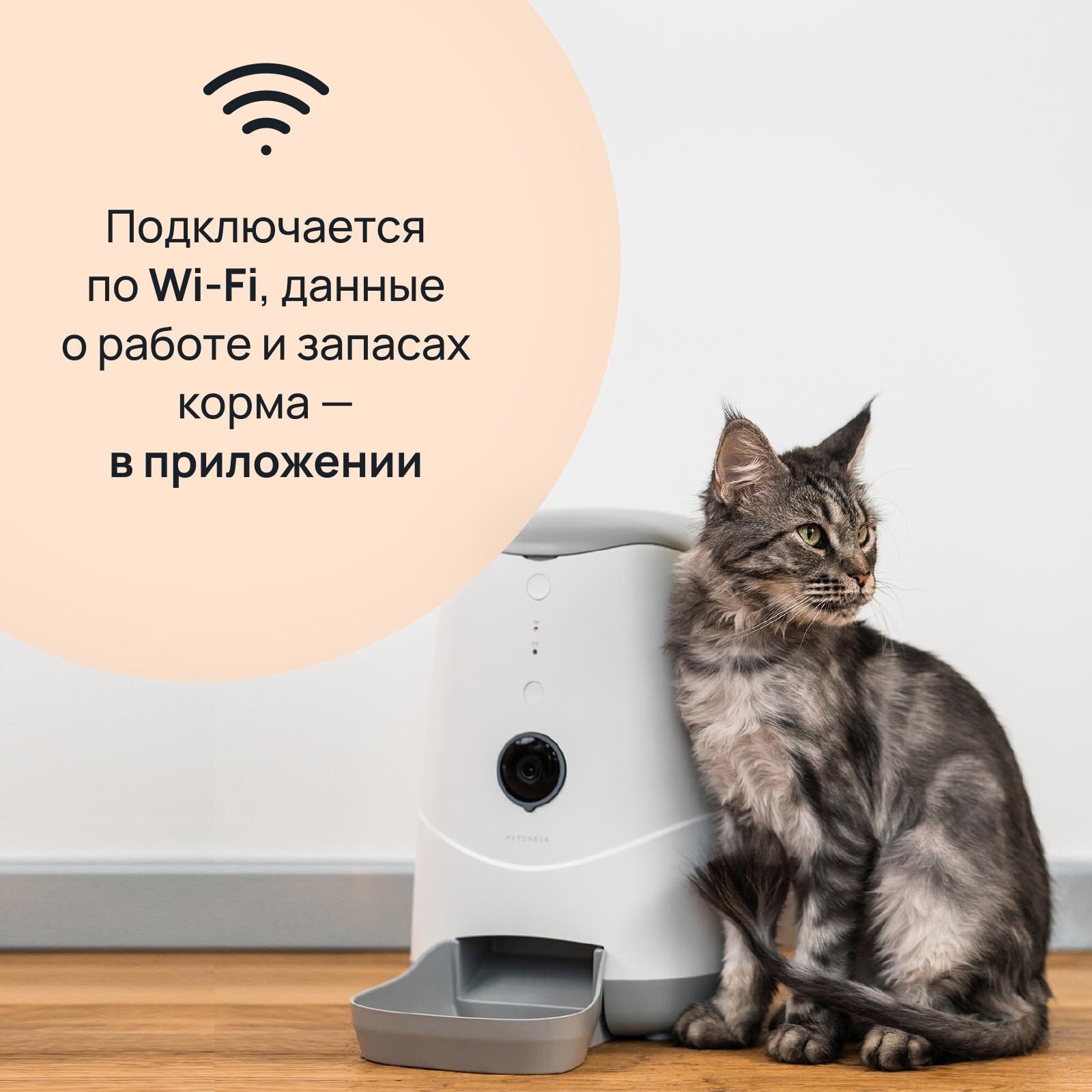 Умная автокормушка Petoneer Nutri Vision Feeder, для кошек и собак, с видеокамерой и WiFi
