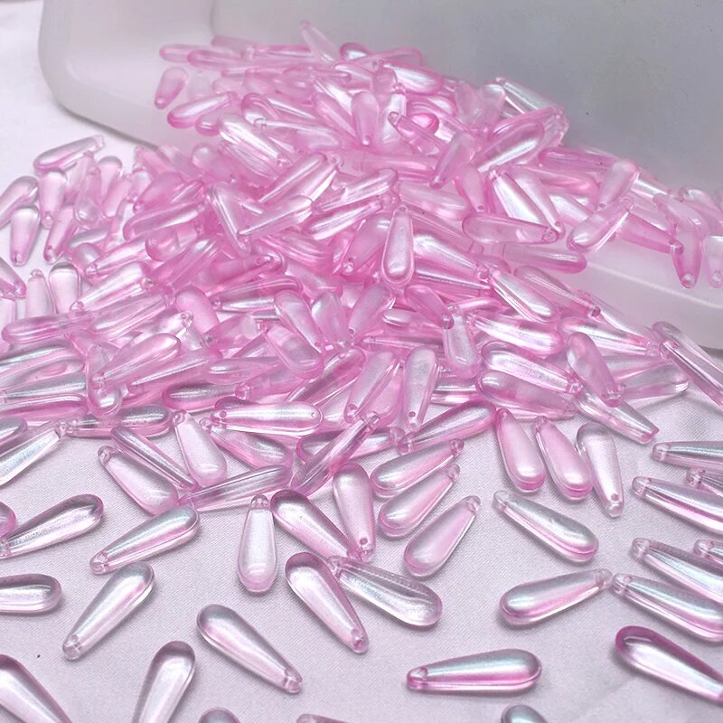 Чешские стеклянные бусины капли воды YanQi Розовый, 30pcs, F-7x22mm