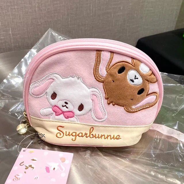 Сумочка для девочек Sanrio с вышитым кроликом Широуса Куроуса в виде ракушки, косметичка, футляр для хранения помады и теней, а также подарок д