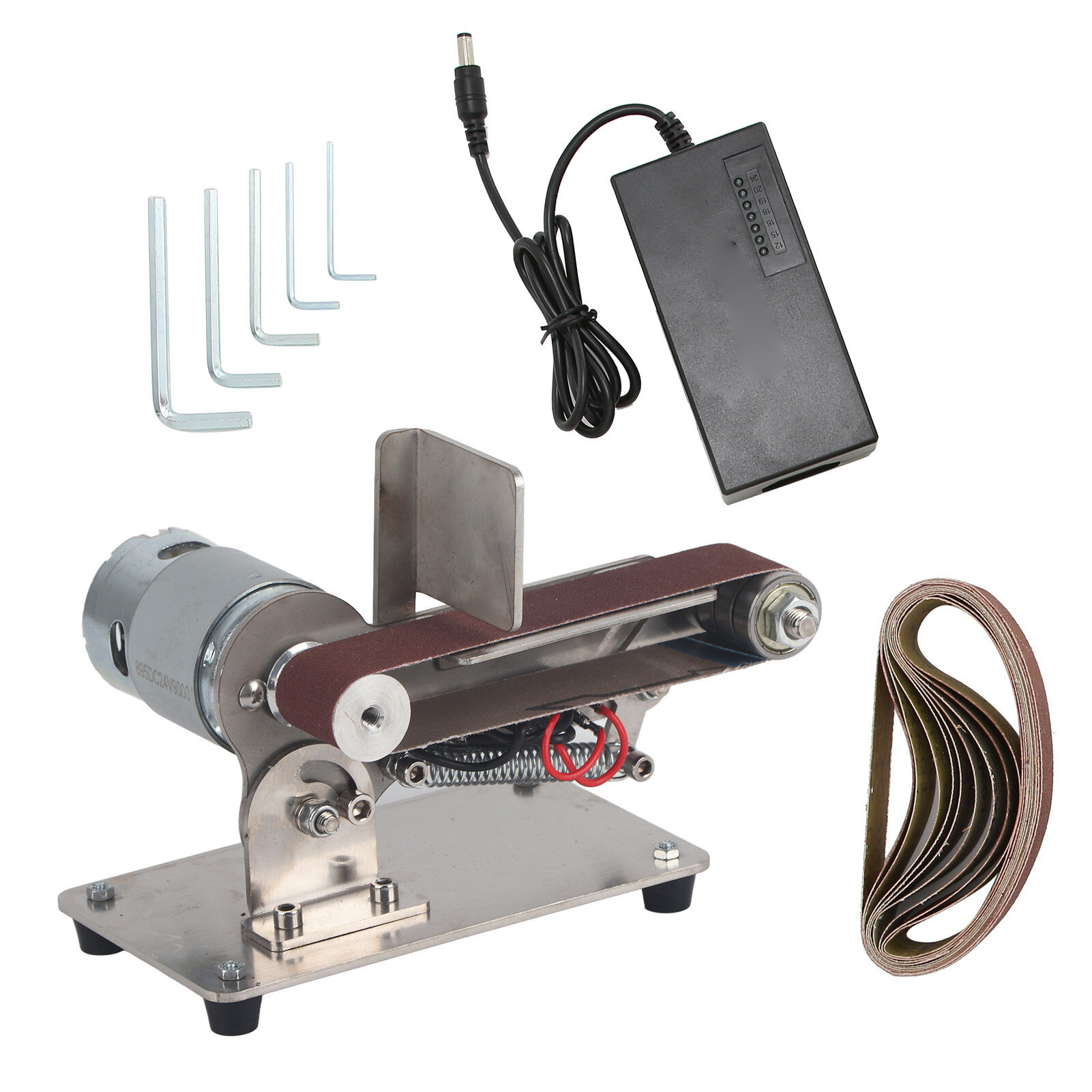 Ленточная шлифовальная машина мини-электрическая регулируемая шлифовально-полировальная машина переменного тока 110–240 В для самостоятельной сборки, вилка EU 895 (200 Вт)