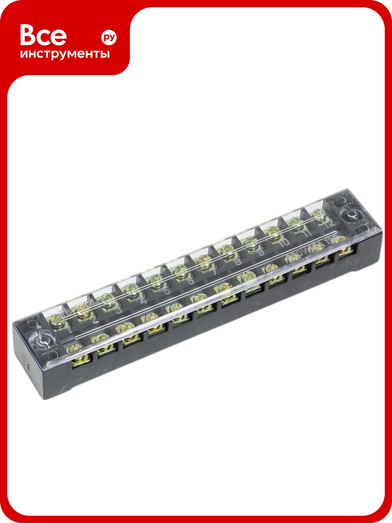 Блок зажимов Электротехник Тв-1512, 15а, 12 клеммных пар, ip30 ET018984