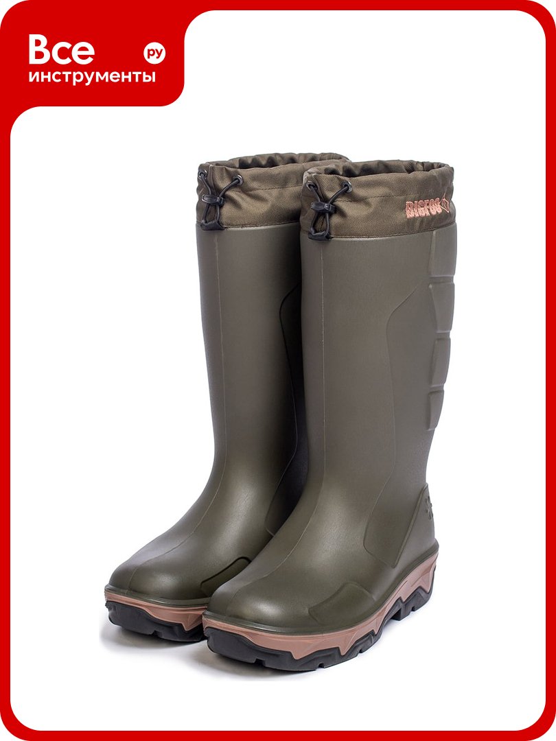 Сапоги утепленные мужские и женские литьевые из полиуретана с товарным знаком "BIGFOOT" на двухслойной подошве, с вкл. чулком тзро C1101 "BIGFOOT" (р. 300) для надежного зажима деталей