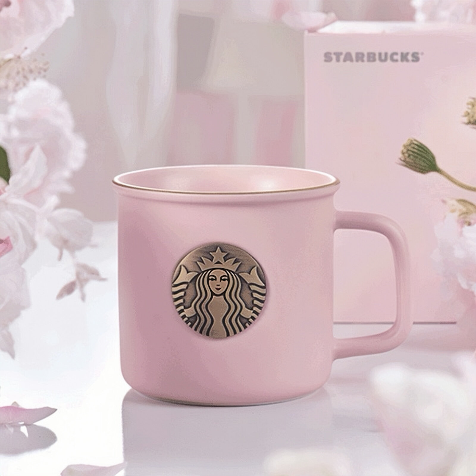 Стакан Starbucks, розовый, керамический, объем 355 мл, в подарочной упаковке.