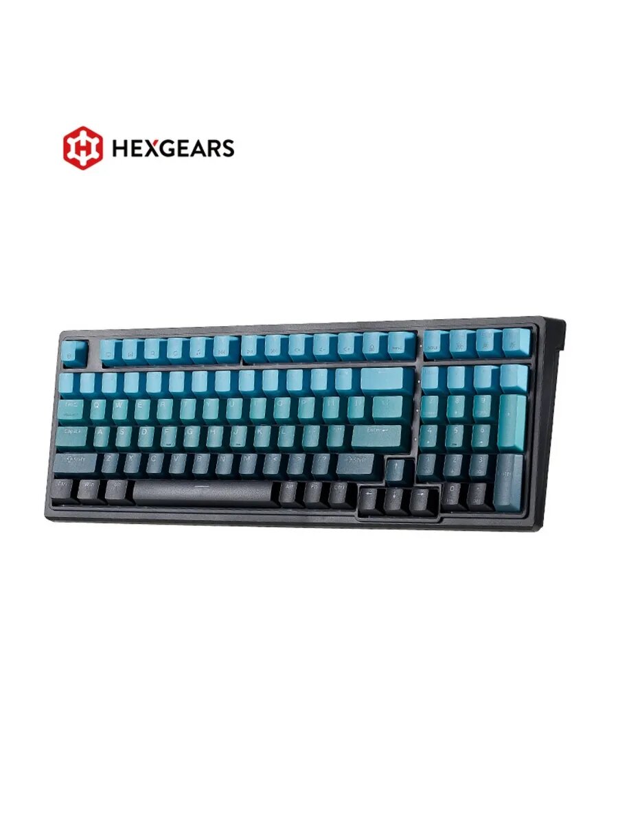 HEXGEARS Клавиатура с градиентным синим цветом и красными осями трех - режимное соединение