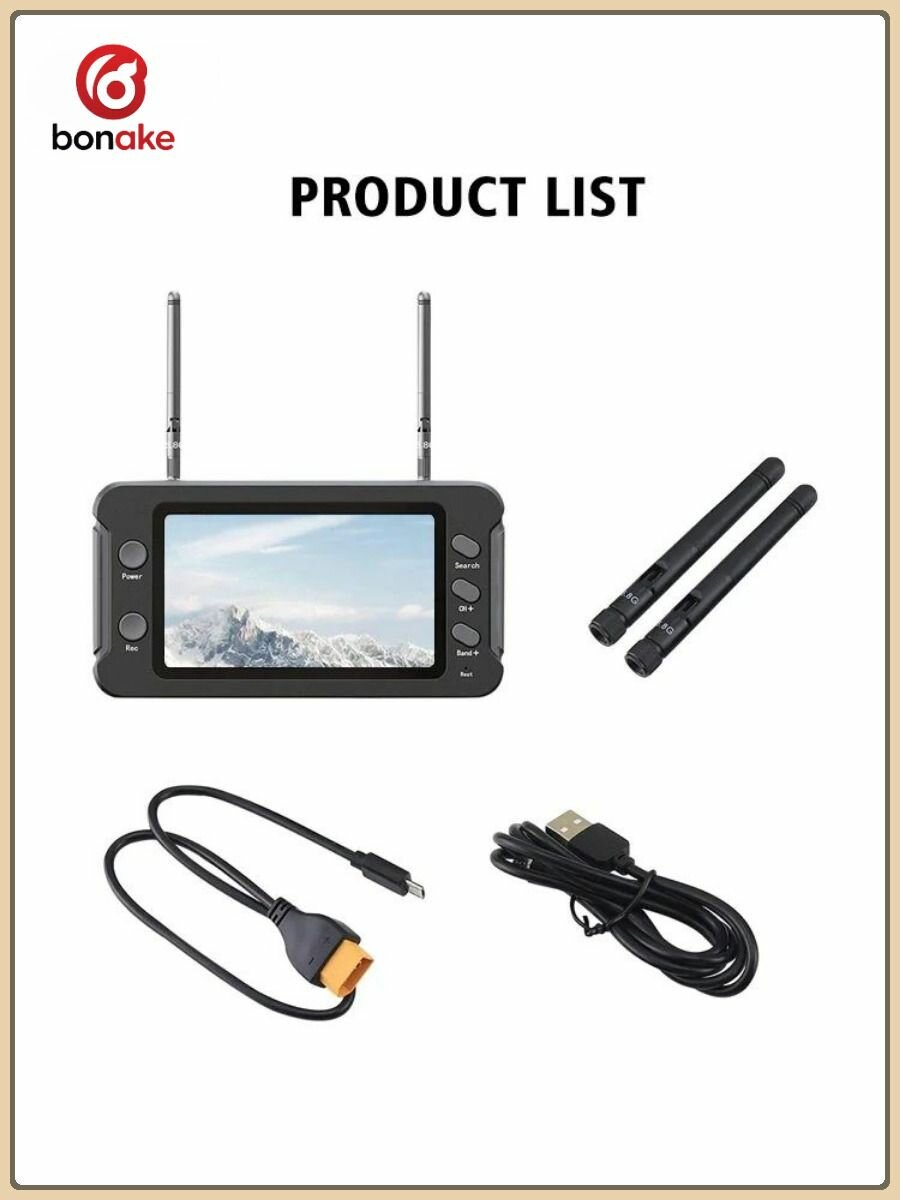 5.8G монитор с DVR 4,3-дюймовый ЖК-дисплей 40CH 16:9 NTSC/PAL, Автопоиск видеозаписи