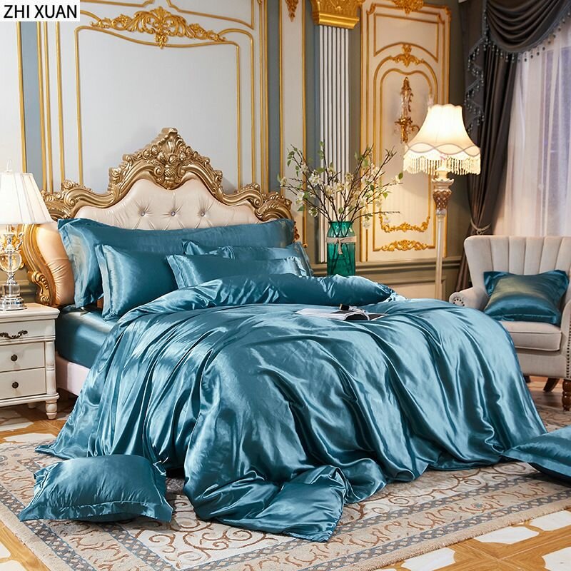 Шелковое постельное белье из четырех частей