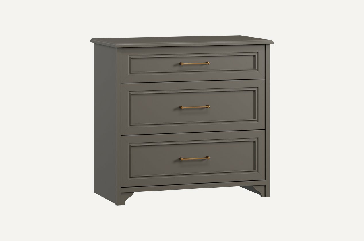 Комод для одежды деревянный Монтео, с 3 ящиками, 94 х 50 х 90 см, Оникс серый, SL