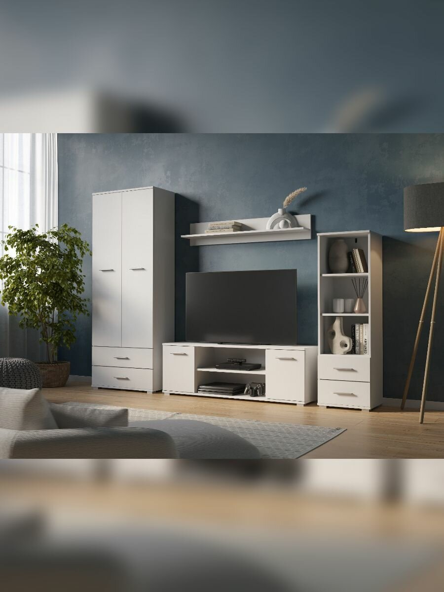 Стенка в гостиную Like №3, современная классика, модульная, белый цвет